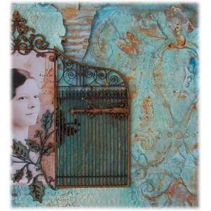 Wrought Iron Style MDF Pair of Gates with Arch and Curlicues